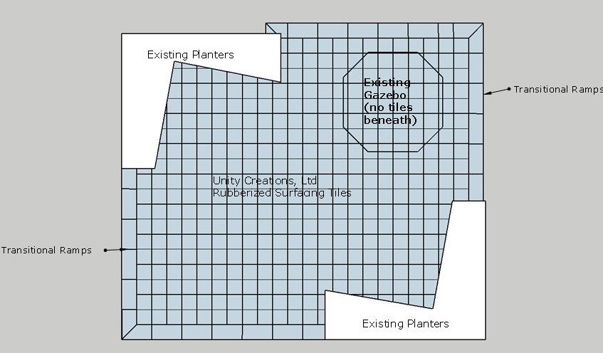 Playground Tile Measurements | CAD Design Library For Playground Tiles | Rubber Paver Layouts ...